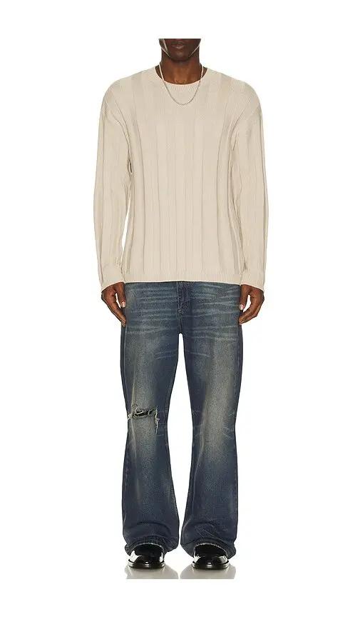 Helmut Lang Wide Rib Crew Neck Sweater - Grey