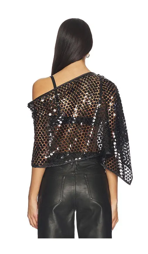JADED LONDON Sequin Cape Effect Top