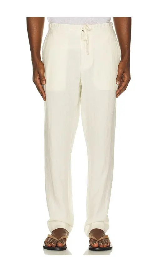 Vince Patch Pocket Drawstring Pant - White