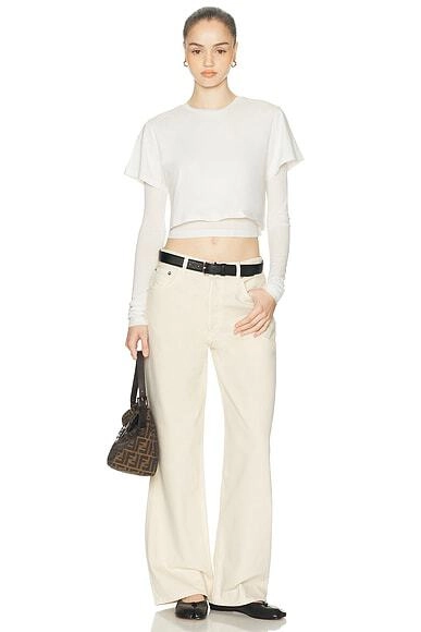 AGOLDE Romily Tee Shirt - White Ash