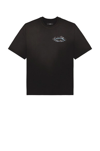 Amiri Crystal Chateau Script Oversized Tee - Black