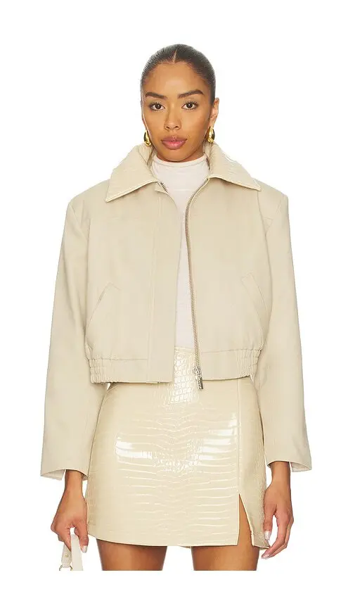 SELMACILEK Latte Twill Bomber Jacket