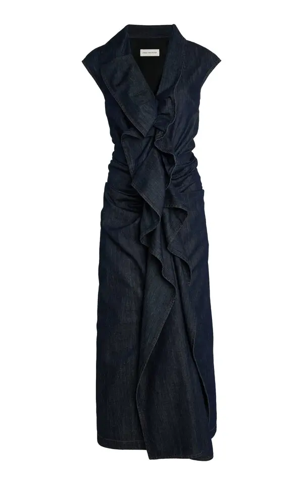 Dries Van Noten Davyl Denim Midi Dress - Dark Wash