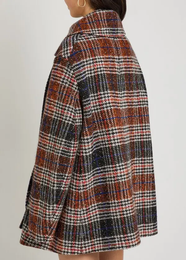 Missoni Double-breasted Tartan Wool-blend Peacoat - Red