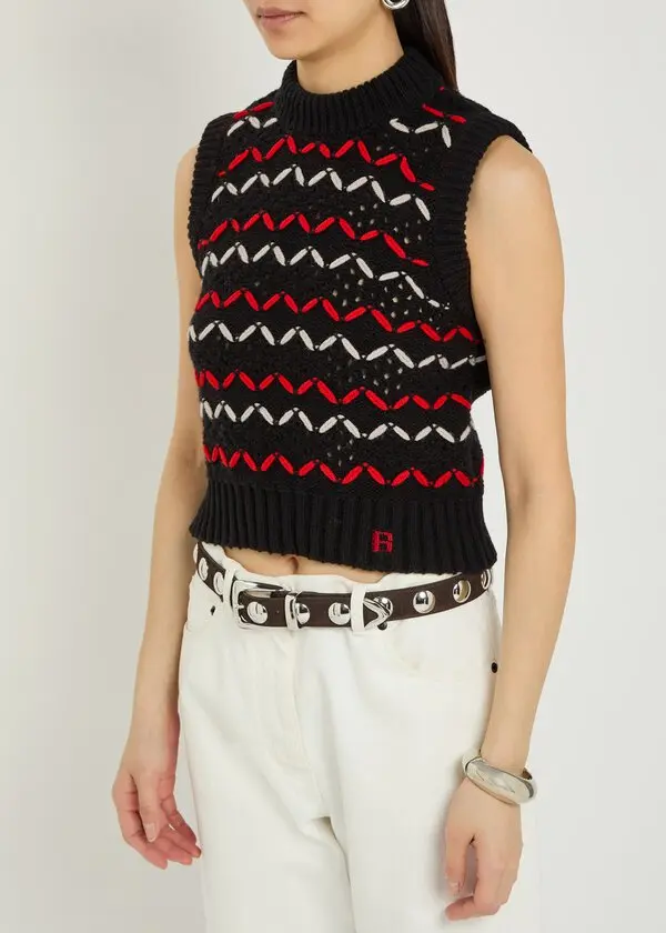 B.B. WALLACE Zigzag Intarsia Wool Vest