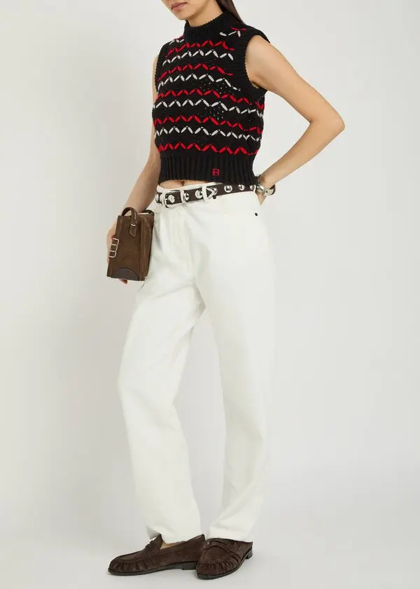 B.B. WALLACE Zigzag Intarsia Wool Vest