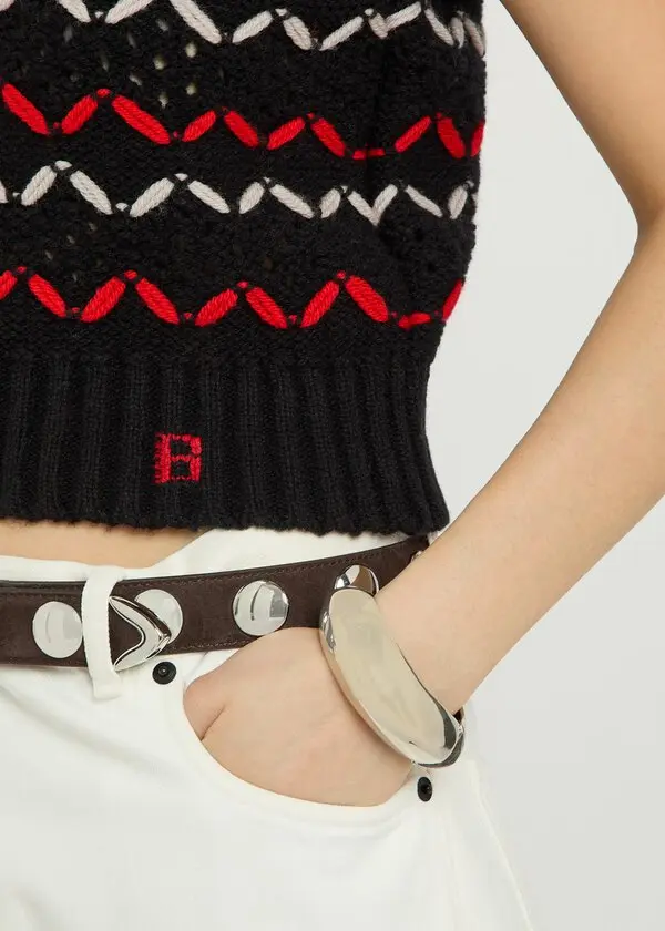 B.B. WALLACE Zigzag Intarsia Wool Vest