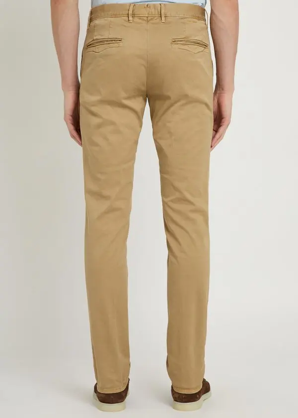 SLOWEAR Slim-leg Stretch-cotton Trousers - Khaki