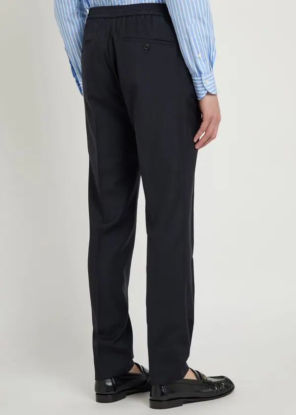 SLOWEAR Tapered-leg Wool Trousers With Drawstring Waist