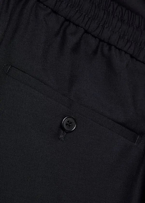 SLOWEAR Tapered-leg Wool Trousers With Drawstring Waist