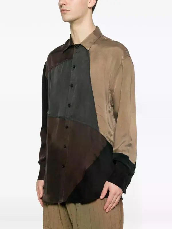 SONG FOR THE MUTE Patchwork Button-fastening Shirt