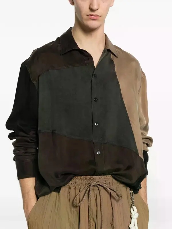 SONG FOR THE MUTE Patchwork Button-fastening Shirt