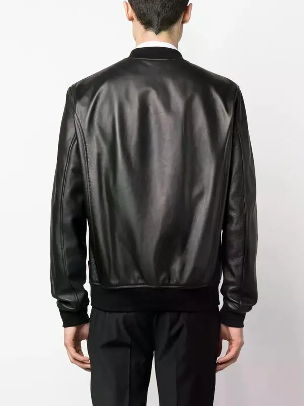 Philipp Plein Leather Bomber Jacket