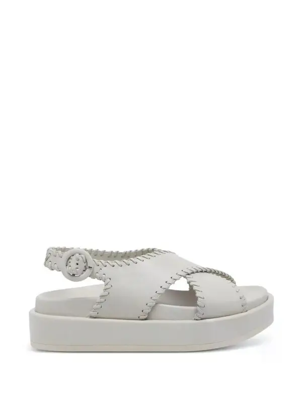 PALOMA BARCELO Buckle Leather Sandals - Neutrals