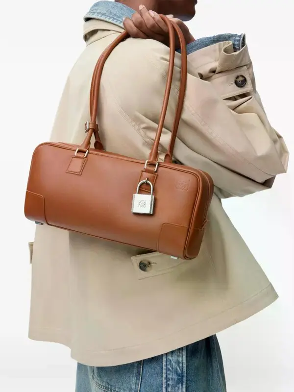 Loewe Amazona Shoulder Bag In Shiny Calfskin - Brown