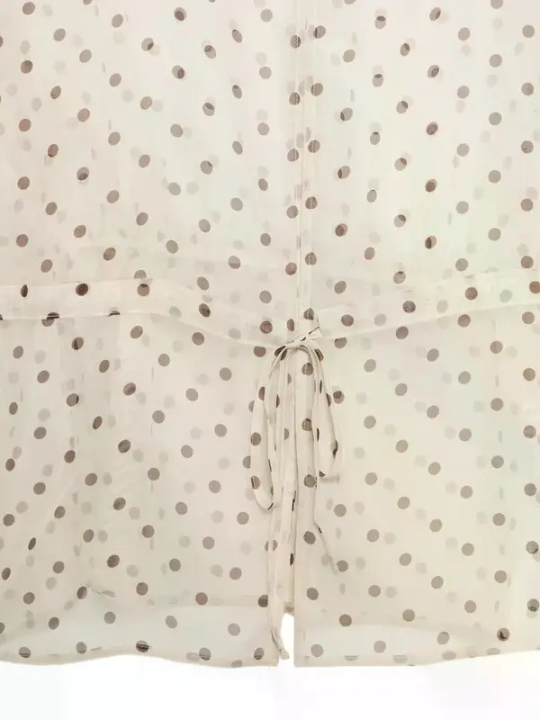 P.a.r.o.s.h Polka-dot Tie-waist Blouse - Neutrals
