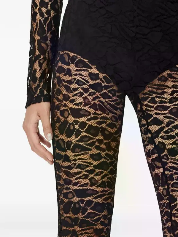 MIA PECULIAR Lace Animal Print Flared Trousers