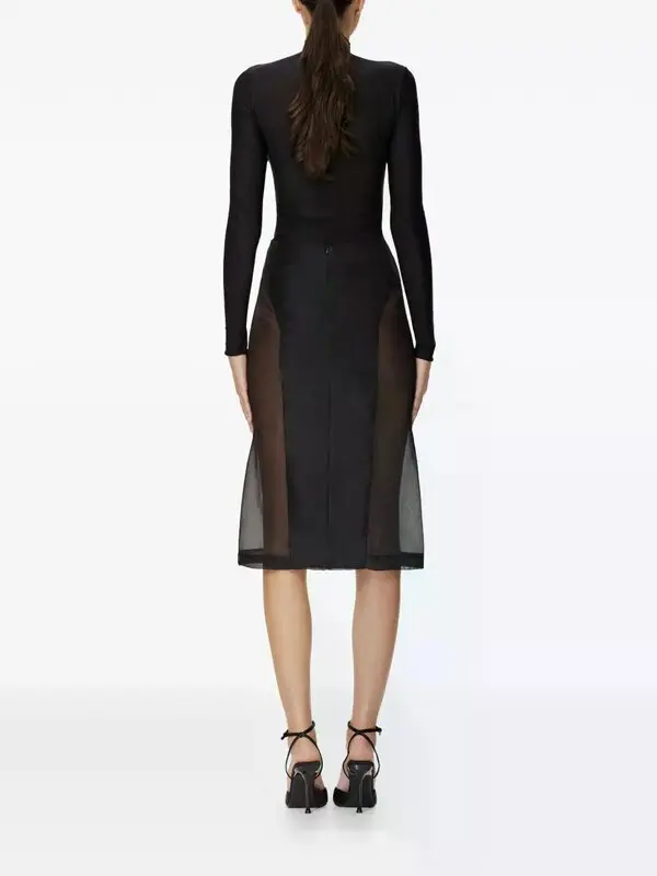 MIA PECULIAR Sheer Detail Midi Skirt