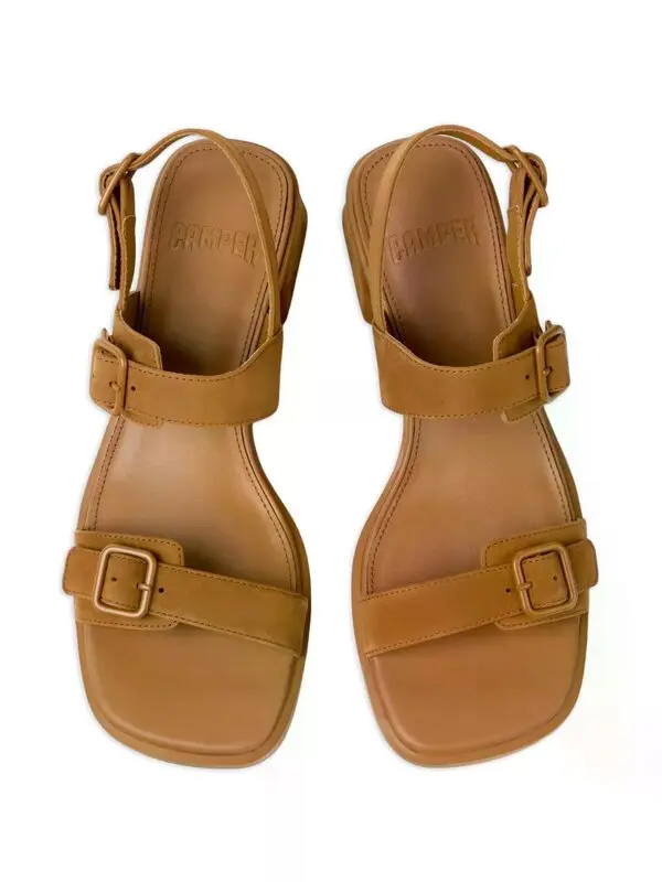 Camper Buckle Strap Sandals - Brown