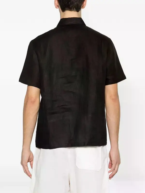 Alpha Studio Buttoned Short-sleeve Shirt - Black