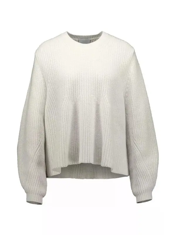 ALLUDE Knitted Crewneck Sweater - Neutrals