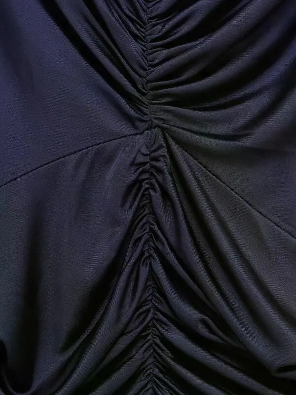 Atlein V-neck Ruched Gown - Blue