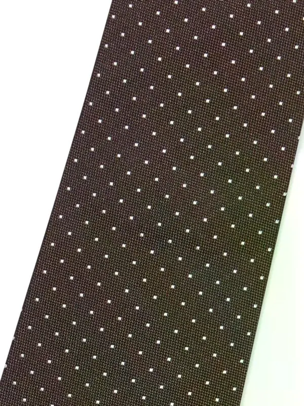 Brooks Brothers Polka Dot Silk Neck Tie - Brown