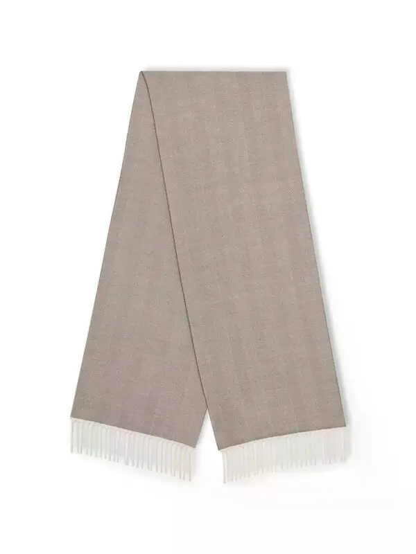 Brooks Brothers Fringed Scarf - Neutrals