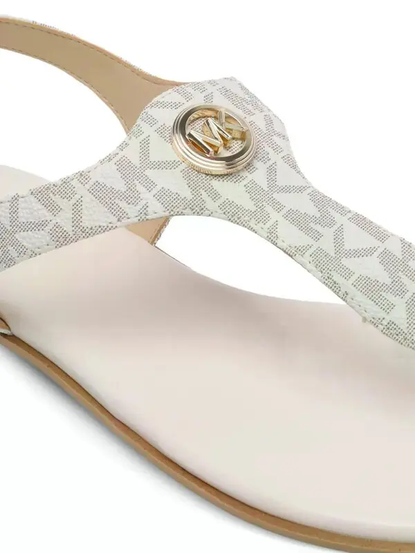 Michael Kors Val Logo-plaque Sandals - Neutrals
