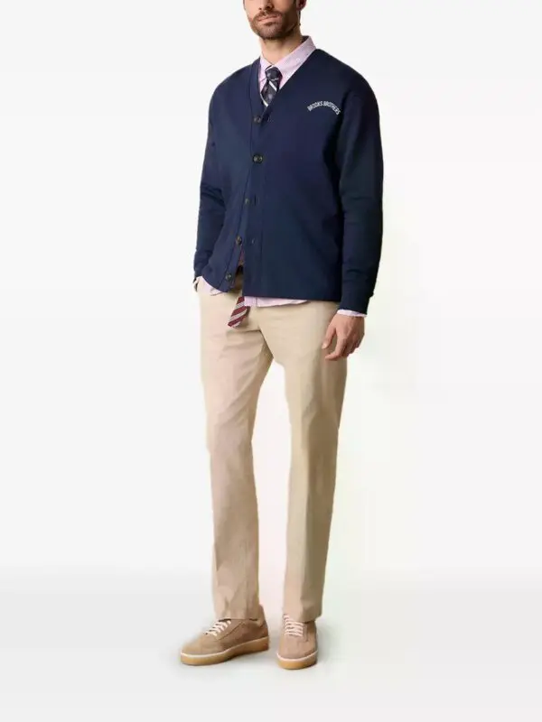 Brooks Brothers Logo V-neck Cardigan