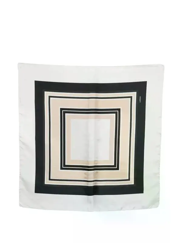 LARDINI Square Print Scarf - Grey
