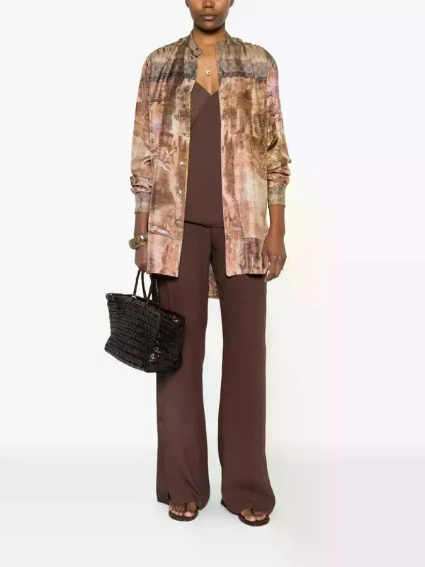 FORTE_FORTE Side-panel Trousers - Brown