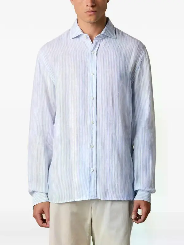Brooks Brothers Spread-collar Striped Shirt - Blue