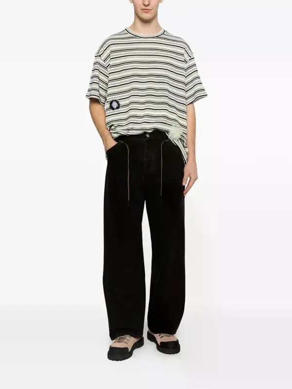SONG FOR THE MUTE Wide Leg Drawstring Jeans