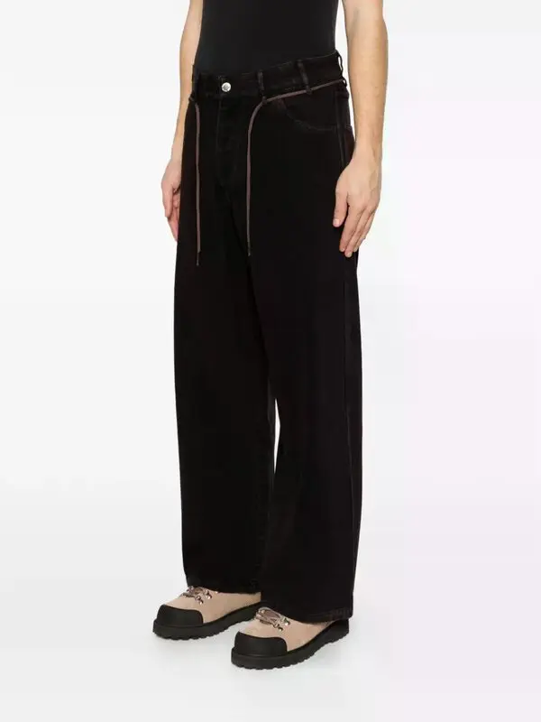 SONG FOR THE MUTE Wide Leg Drawstring Jeans