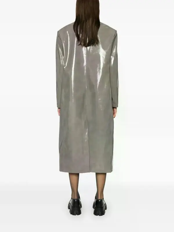 MSGM Faux-leather Crinkled Finish Coat
