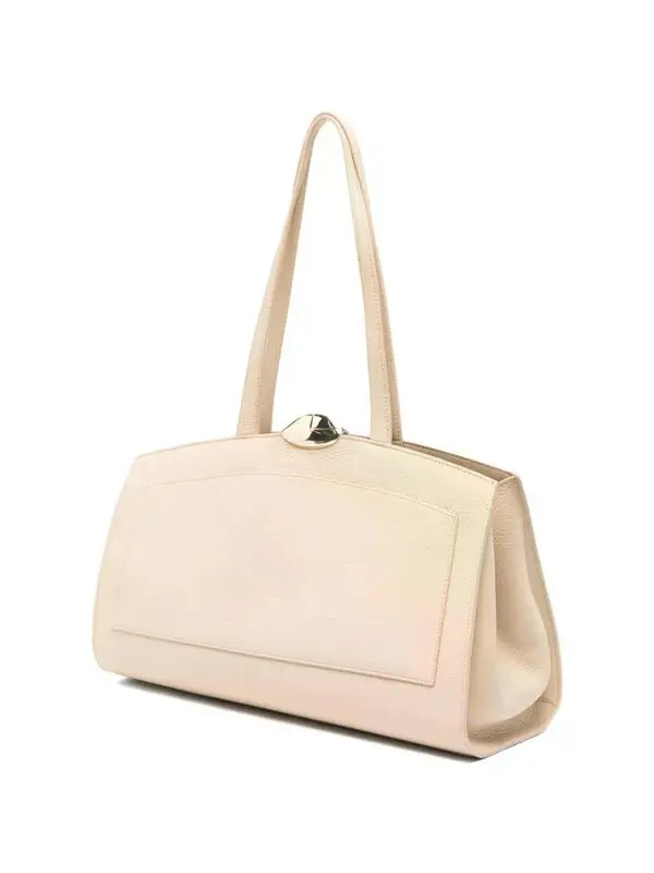 Benedetta Bruzziches Large Serena Grained-leather Tote Bag - Neutrals