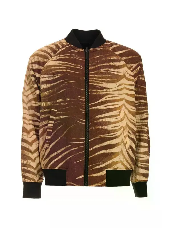 Just Cavalli Tiger Print Bomber Jacket - Brown