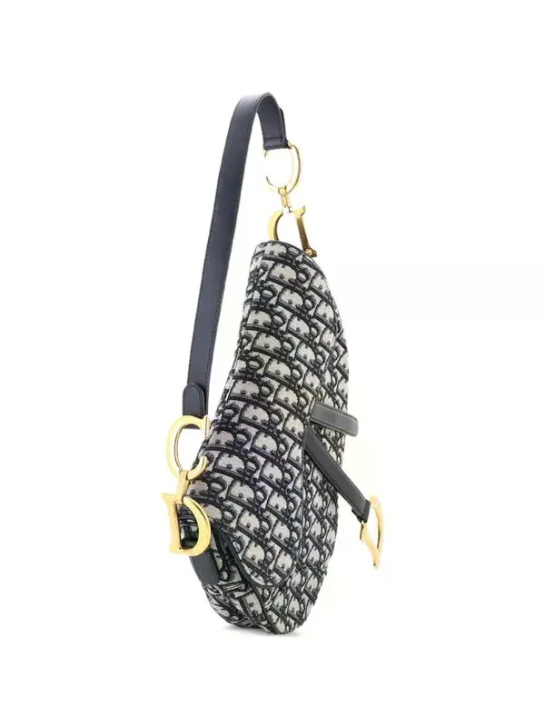 Dior Saddle Handbag Oblique Canvas Medium Shoulder Bag - Blue