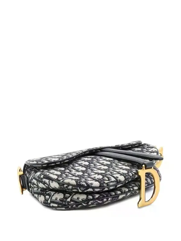 Dior Saddle Handbag Oblique Canvas Medium Shoulder Bag - Blue