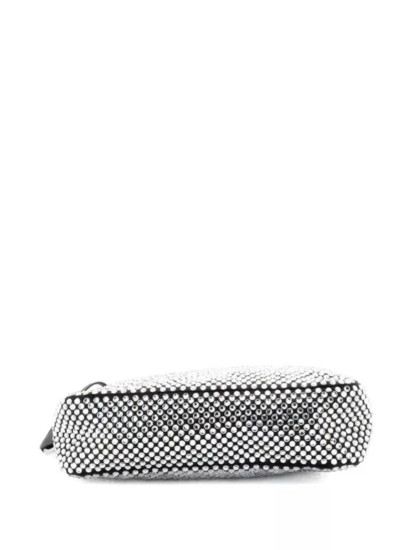 Prada Re-edition 2000 Crystal Embellished Mini Hobo Bag - Black