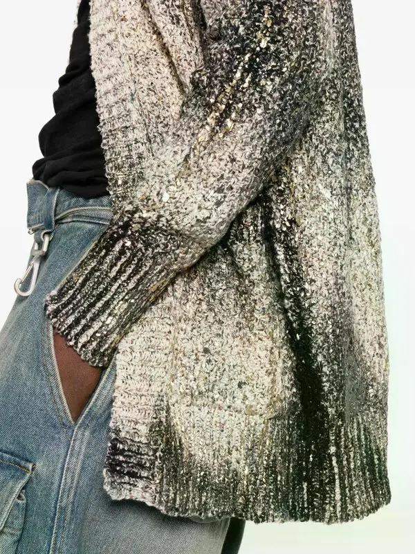 Avant Toi Sequin Embellished Open Front Cardigan