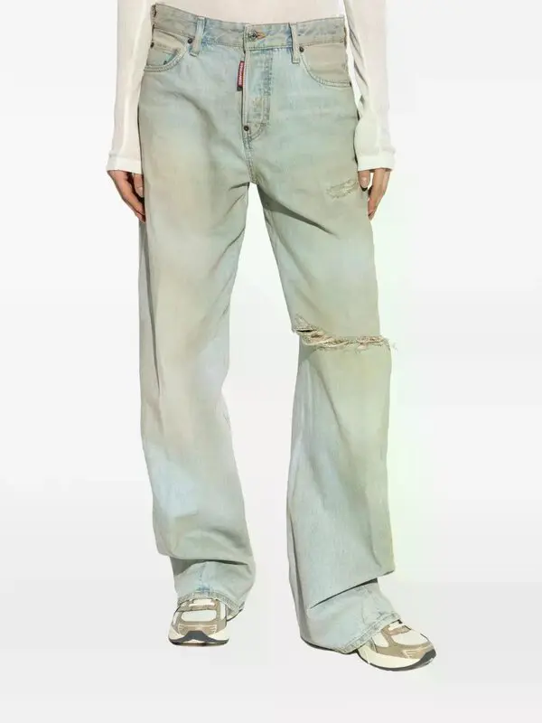 Dsquared2 Wide-leg Ripped Jeans