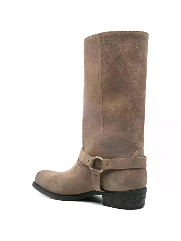 GOLDEN GOOSE Buckle-strap Suede Biker Boots