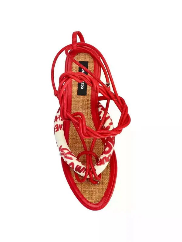 Dsquared2 Rebel Hibiscus Flat Sandals