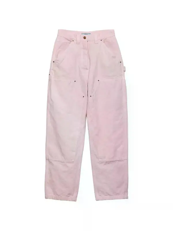 Prada Logo-detail Trousers - Pink