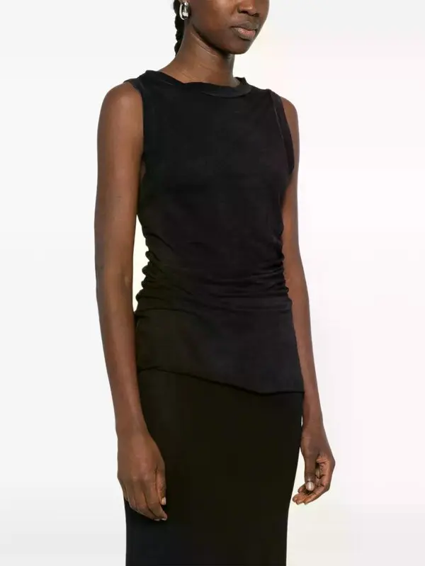 Avant Toi Sleeveless Gathered Top