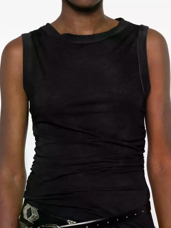 Avant Toi Sleeveless Gathered Top