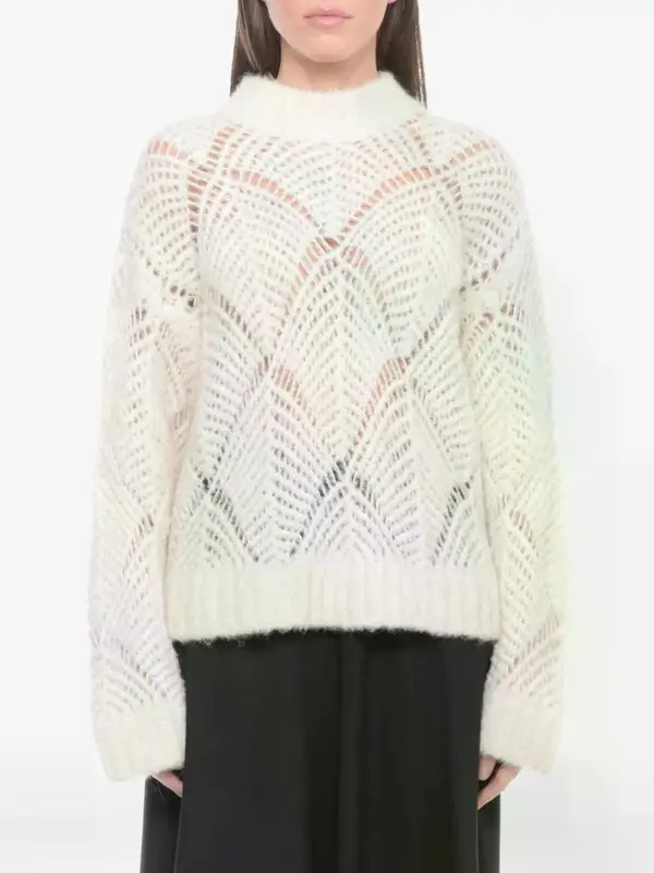Antonelli Firenze Openwork Knit Sweater - Neutrals