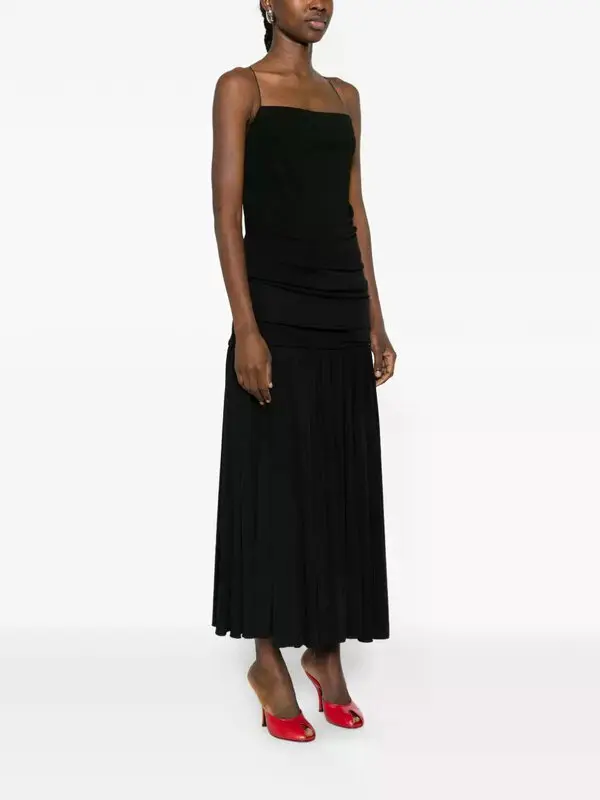 Jacquemus Pleated Midi Dress - Black